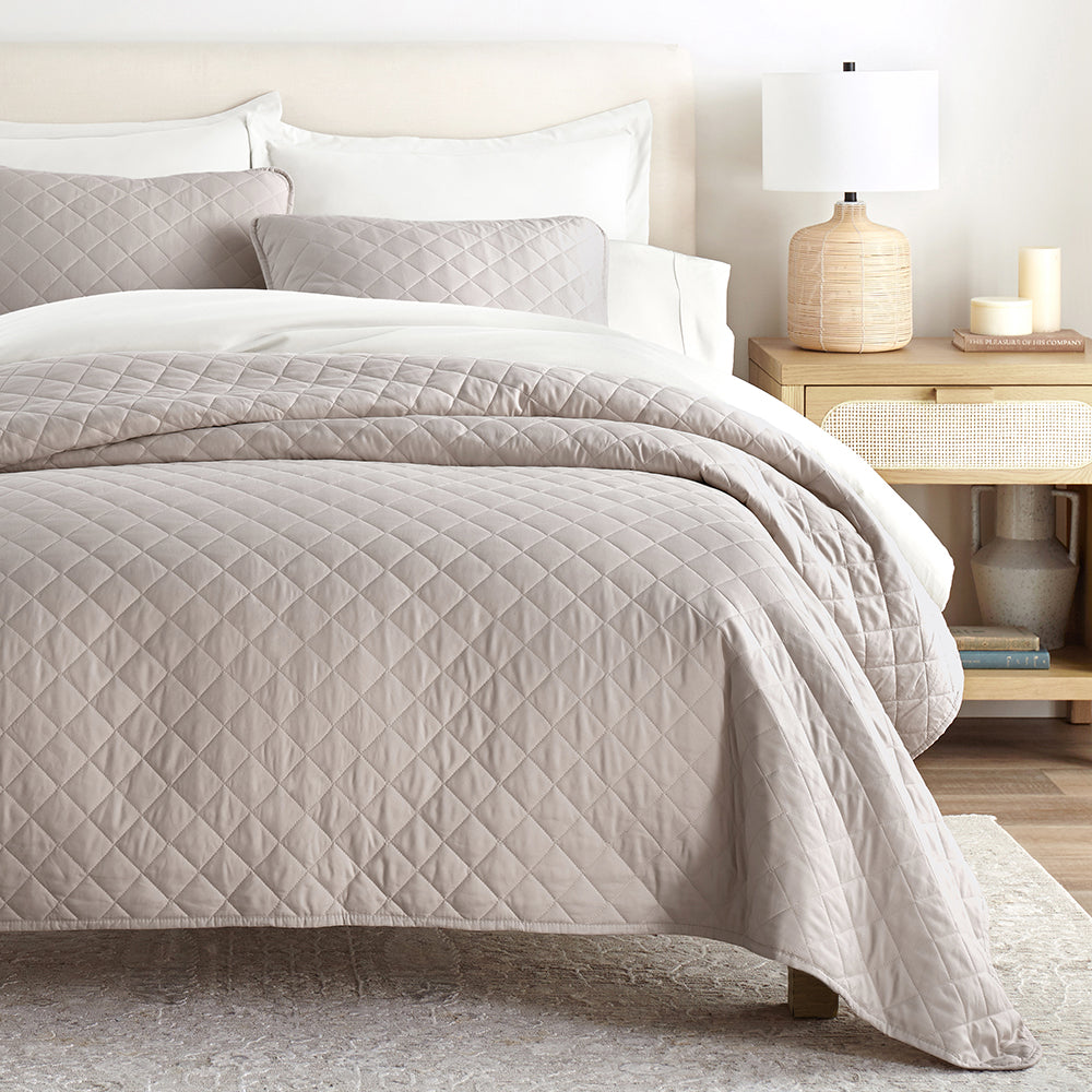 Buy 3-Piece Diamond Stitch Quilted Coverlet Set | LINENS & HUTCH