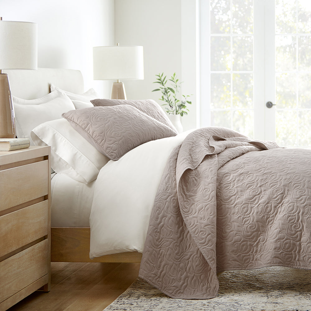 Buy 3-Piece Floral Stitch Quilted Coverlet Set | LINENS & HUTCH