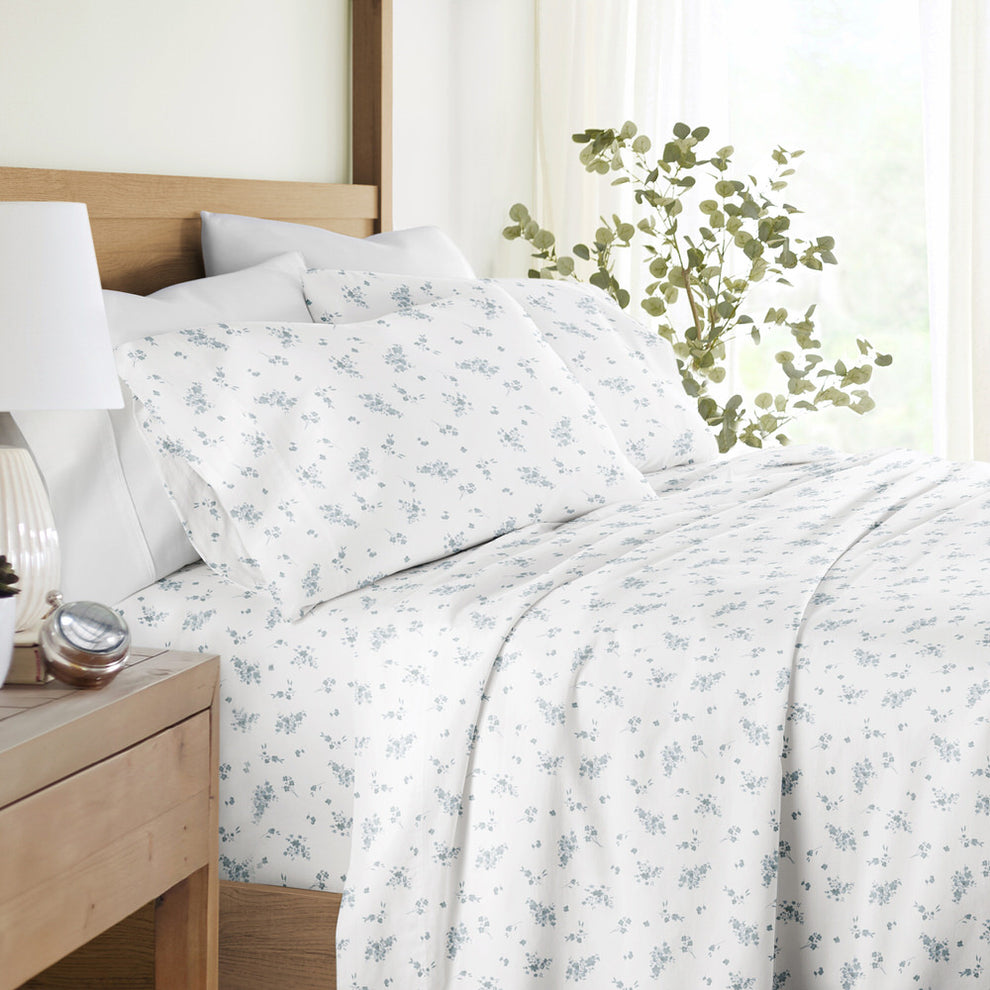 Bouquet Bliss 4-Piece Long Staple Cotton Sheet Set – Linens And Hutch