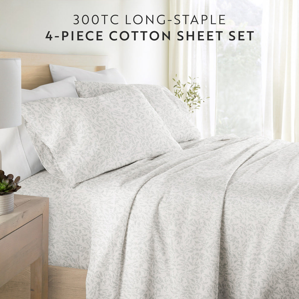 Romantic Vines 4-Piece Long Staple Cotton Sheet Set – Linens And Hutch