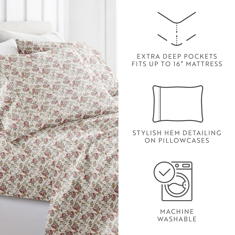 Blooming Floral 4-Piece Pattern Sheet Set – Linens And Hutch