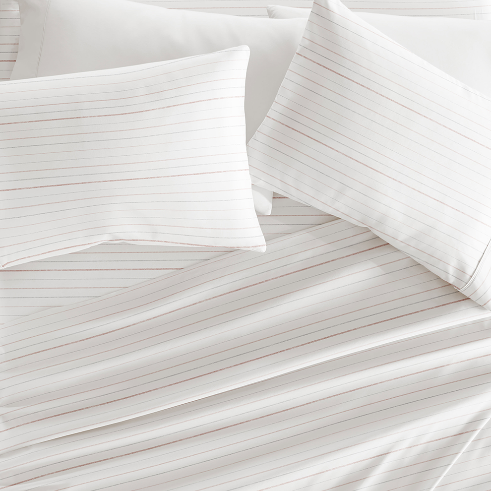 Soft Stitch Stripe 4-Piece Pattern Sheet Set – Linens And Hutch