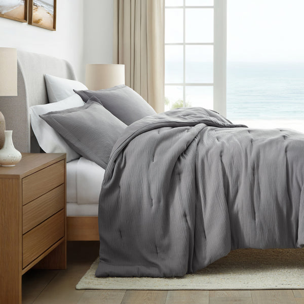 Ultra-Soft Cloud Weave Textured Comforter Set | Linens & Hutch – Linens ...