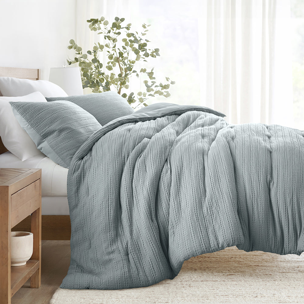 Waffle Textured Down Alternative Comforter Set | Linens & Hutch ...