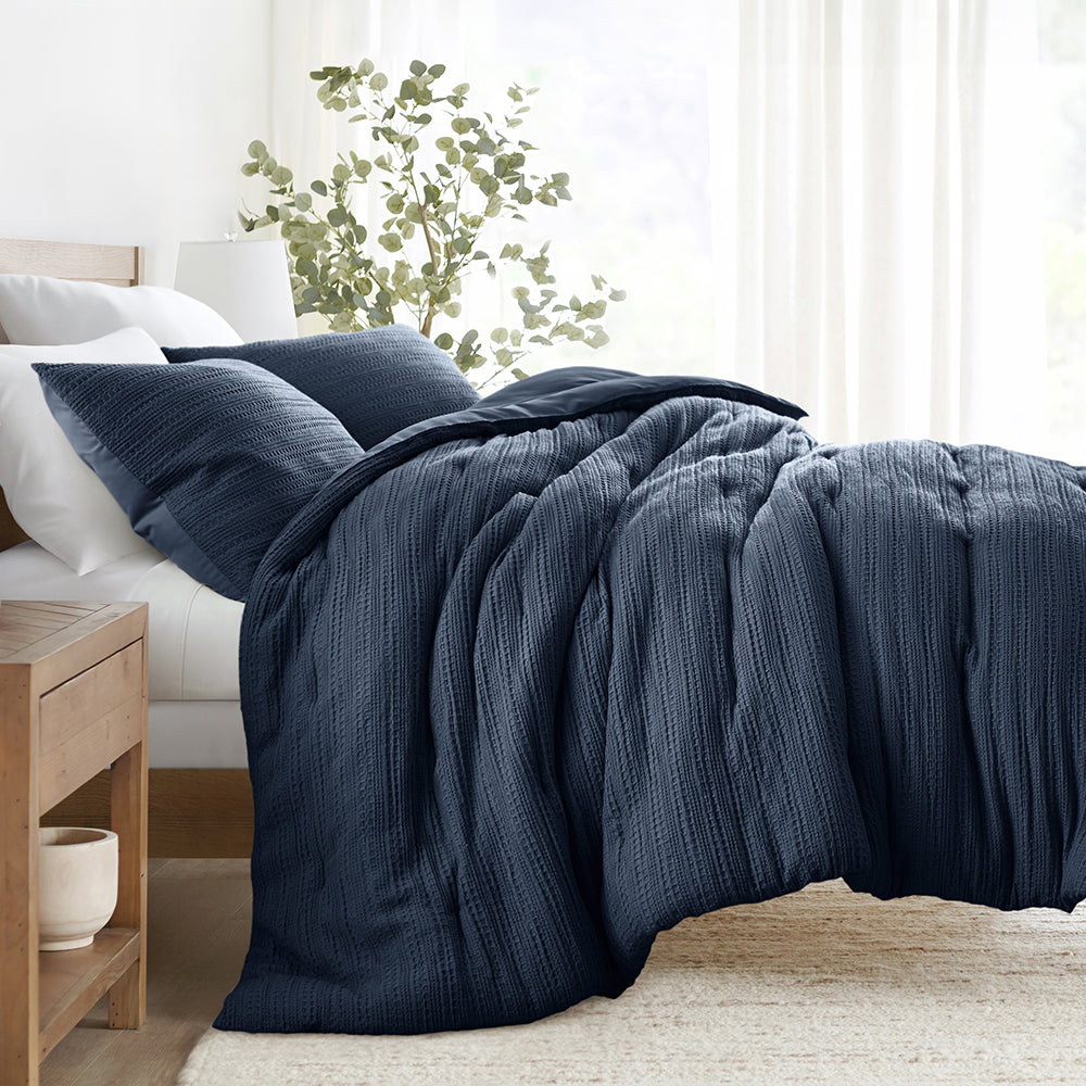 Waffle Textured Down Alternative Comforter Set | Linens & Hutch ...