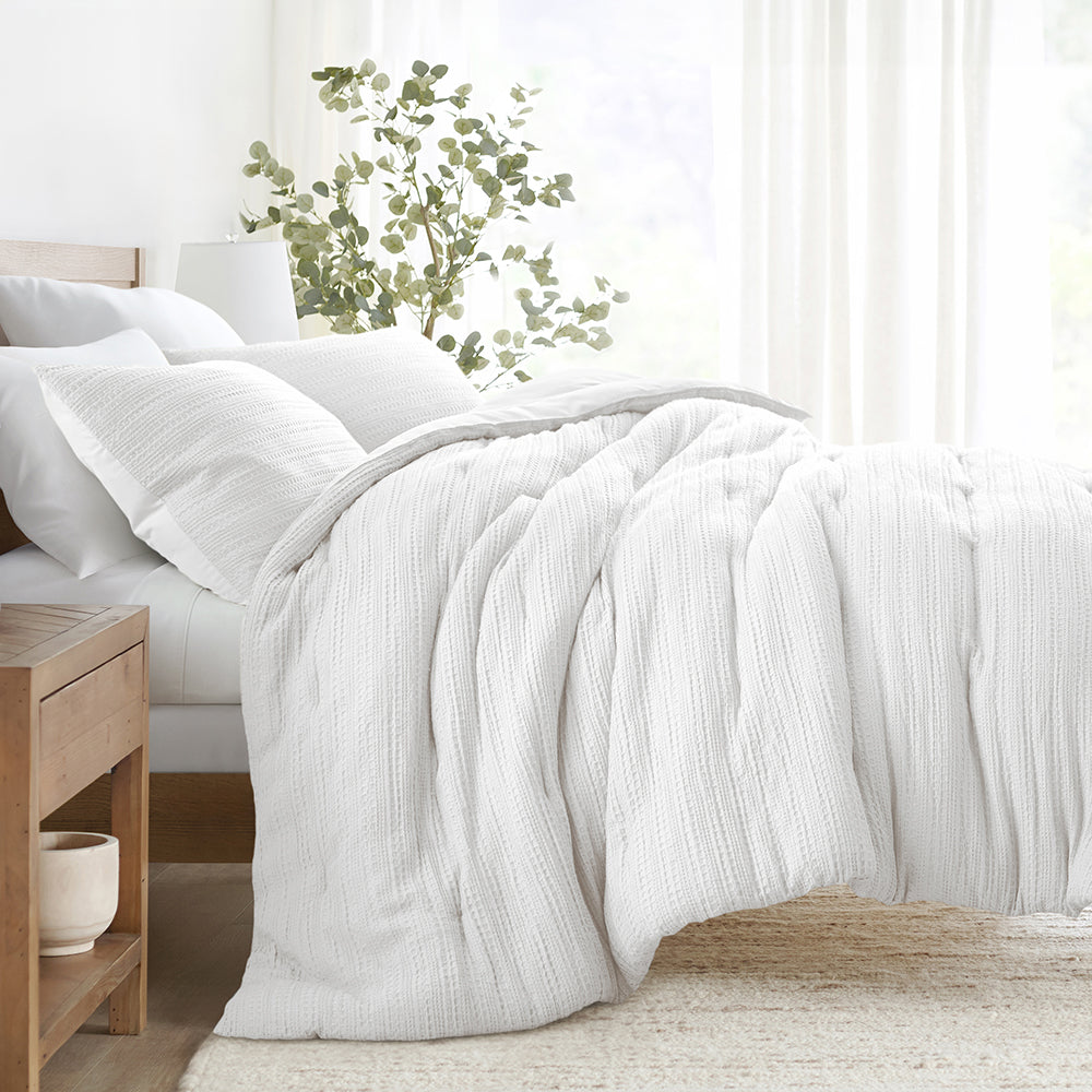 Waffle Textured Down Alternative Comforter Set | Linens & Hutch ...