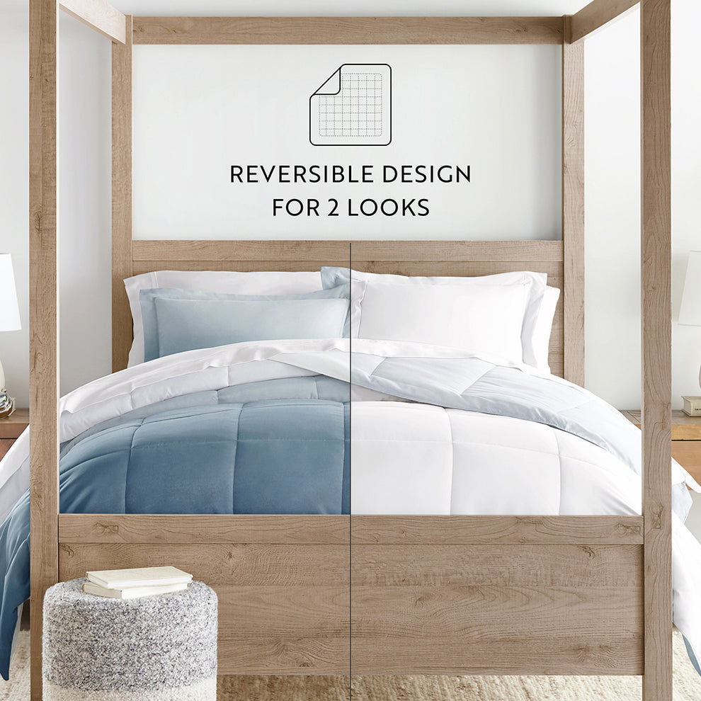 Ocean Waves Reversible Down-Alternative Comforter Set – Linens And Hutch