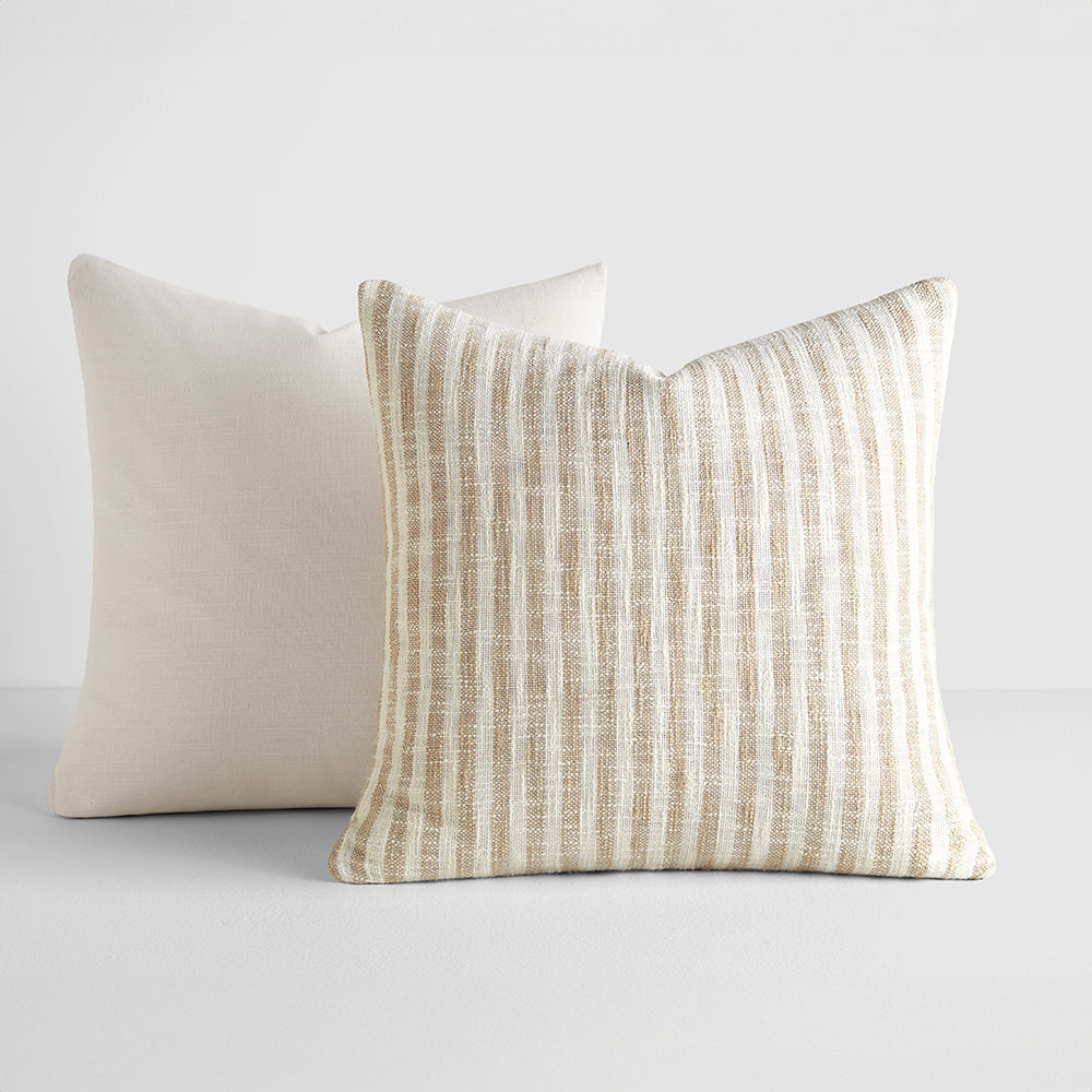 Buy 2-Pack Yarn-Dyed Bengal Stripe / Solid Décor Throw Pillows | LINENS ...
