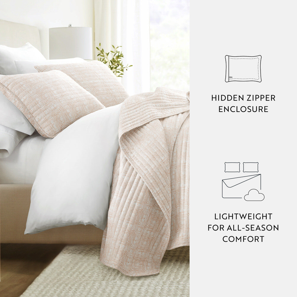 Geometric Maze Quilted Coverlet Set – Linens And Hutch