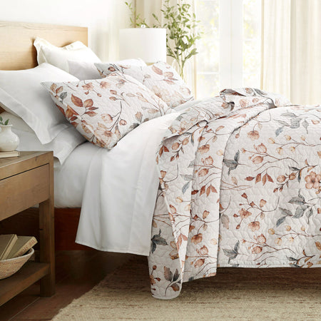 Russet Floral Quilted Coverlet Set – Linens And Hutch