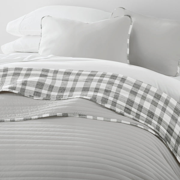 Watercolor Plaid Reversible Quilted Coverlet Set – Linens And Hutch