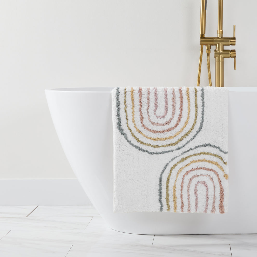 100% Cotton Linear Geo Patterned Bath Mat | Linens & Hutch – Linens And ...