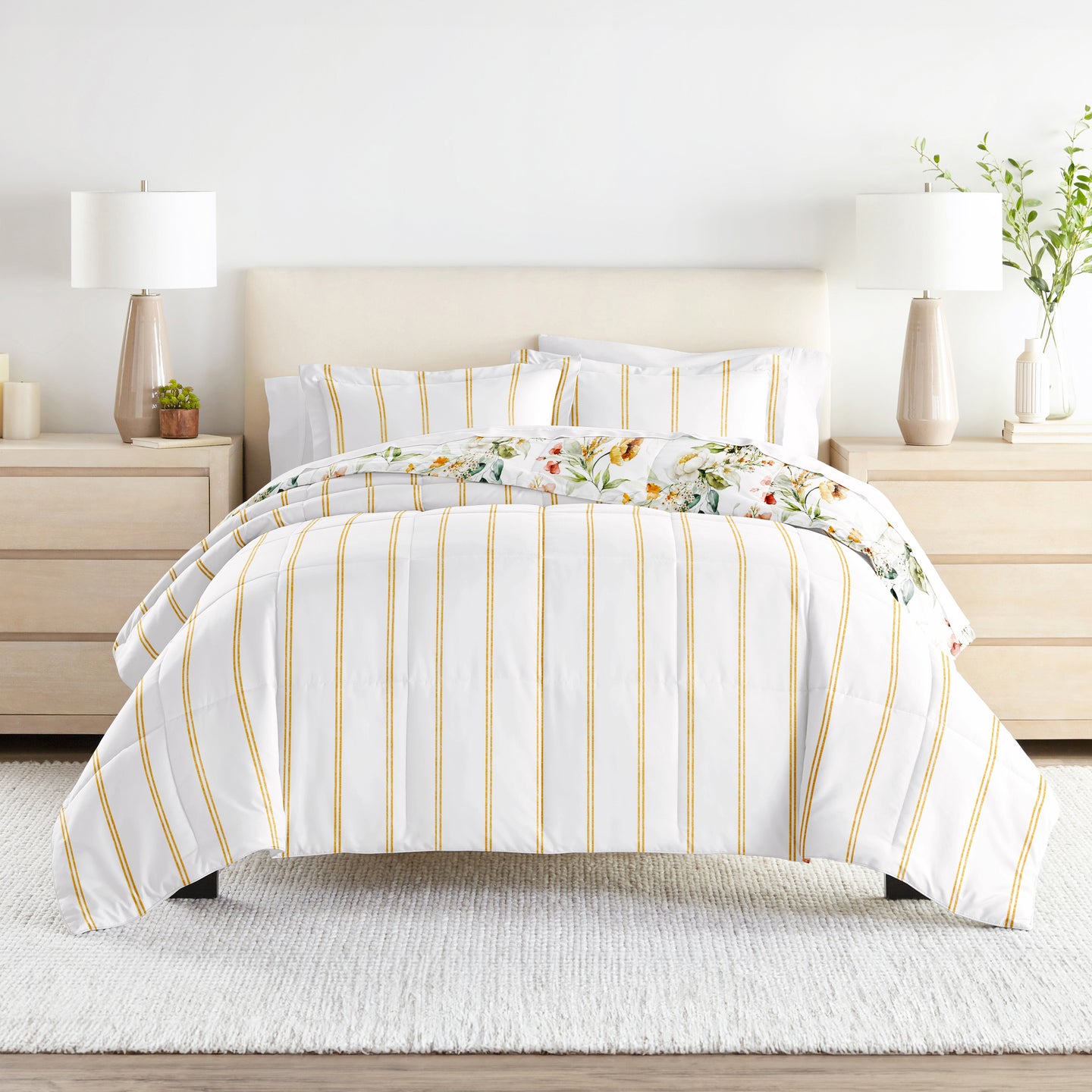 Buy Chintz Floral Reversible Down-Alternative Comforter Set | LINENS ...