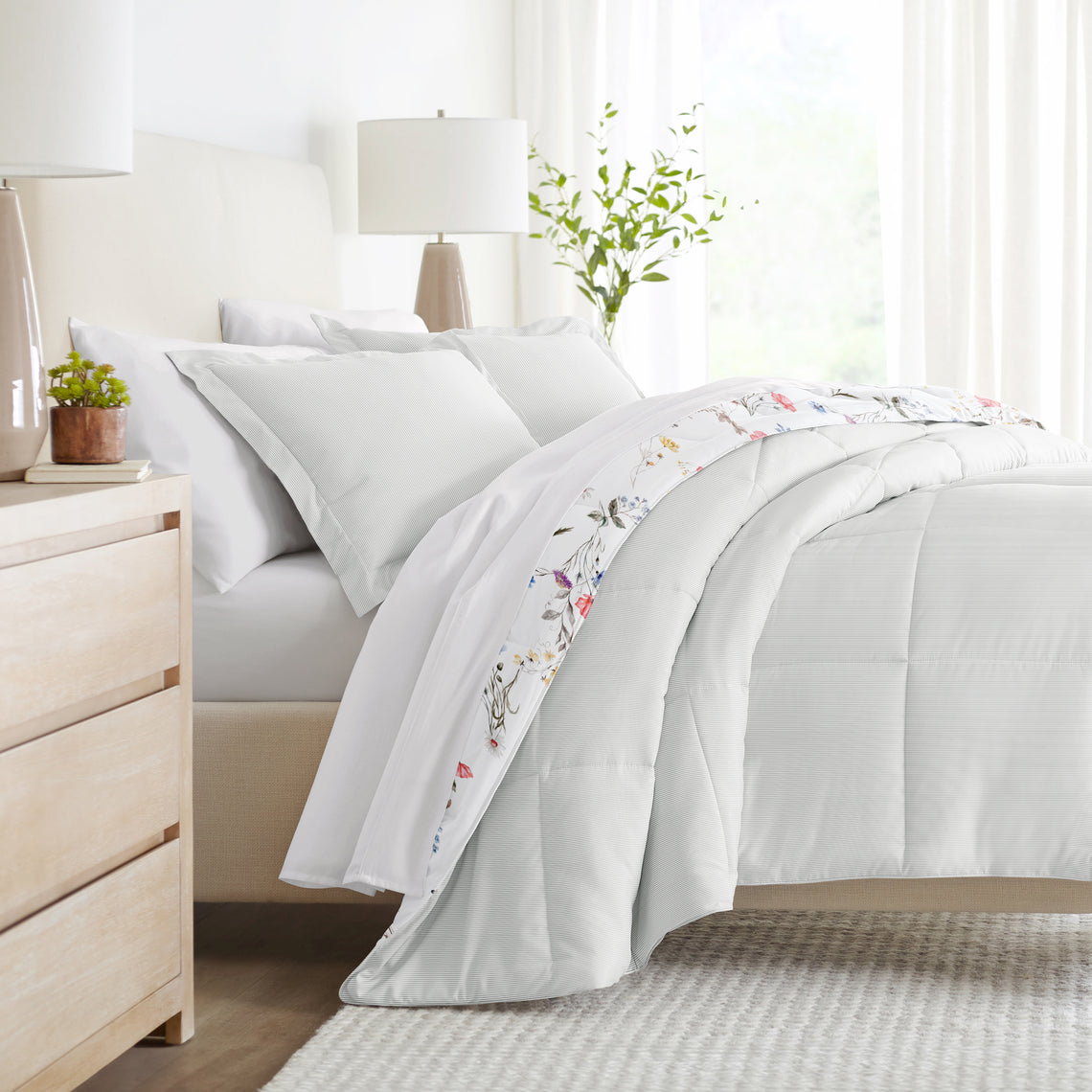 Buy Meadow Floral Reversible Down-Alternative Comforter Set | LINENS ...