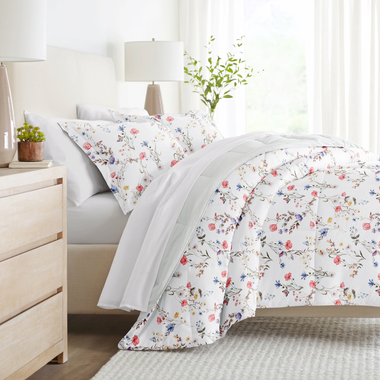Buy Meadow Floral Reversible Down-Alternative Comforter Set | LINENS ...