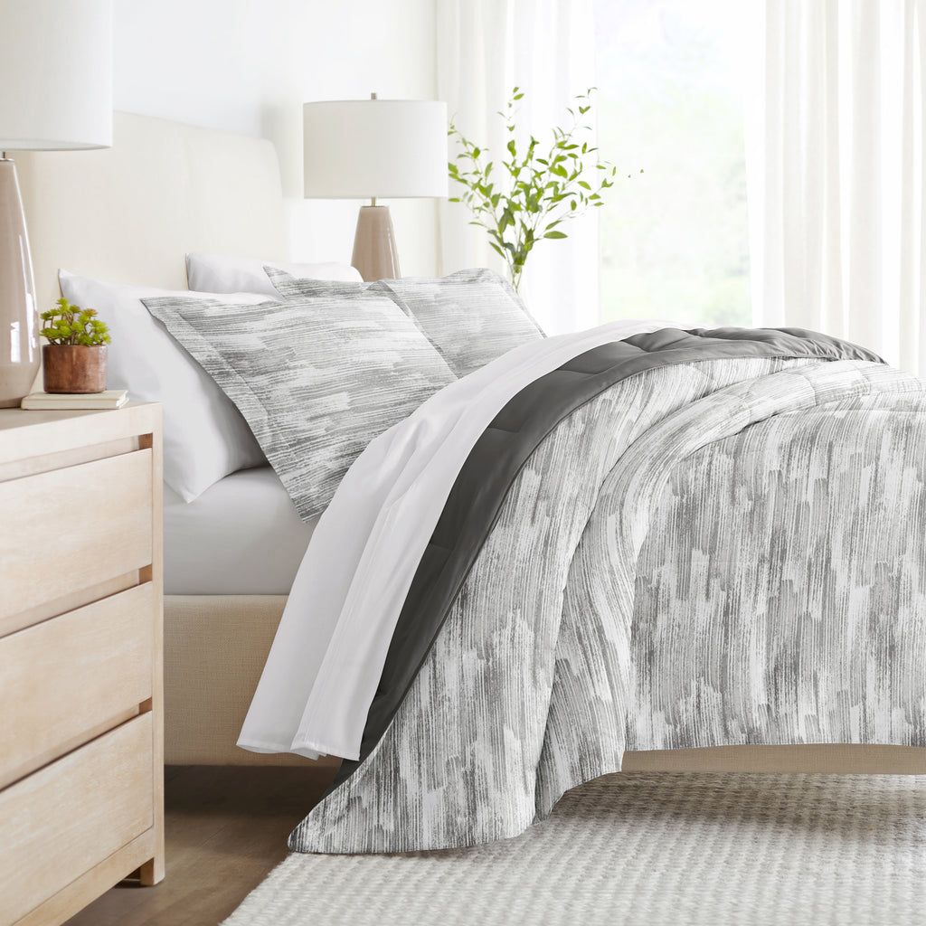 Buy Textured Stripe Reversible Down-Alternative Comforter Set | LINENS ...