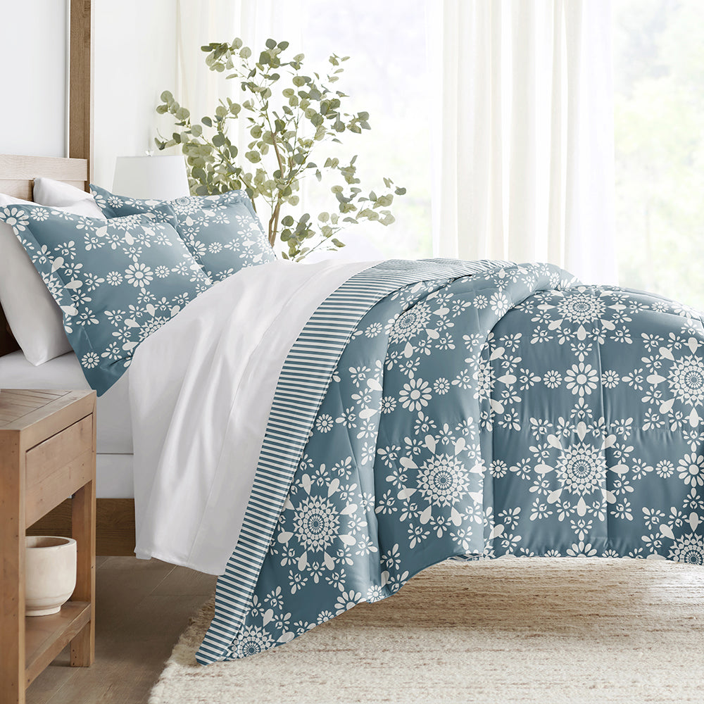 Daisy Medallion Reversible Down-Alternative Comforter Set – Linens And ...