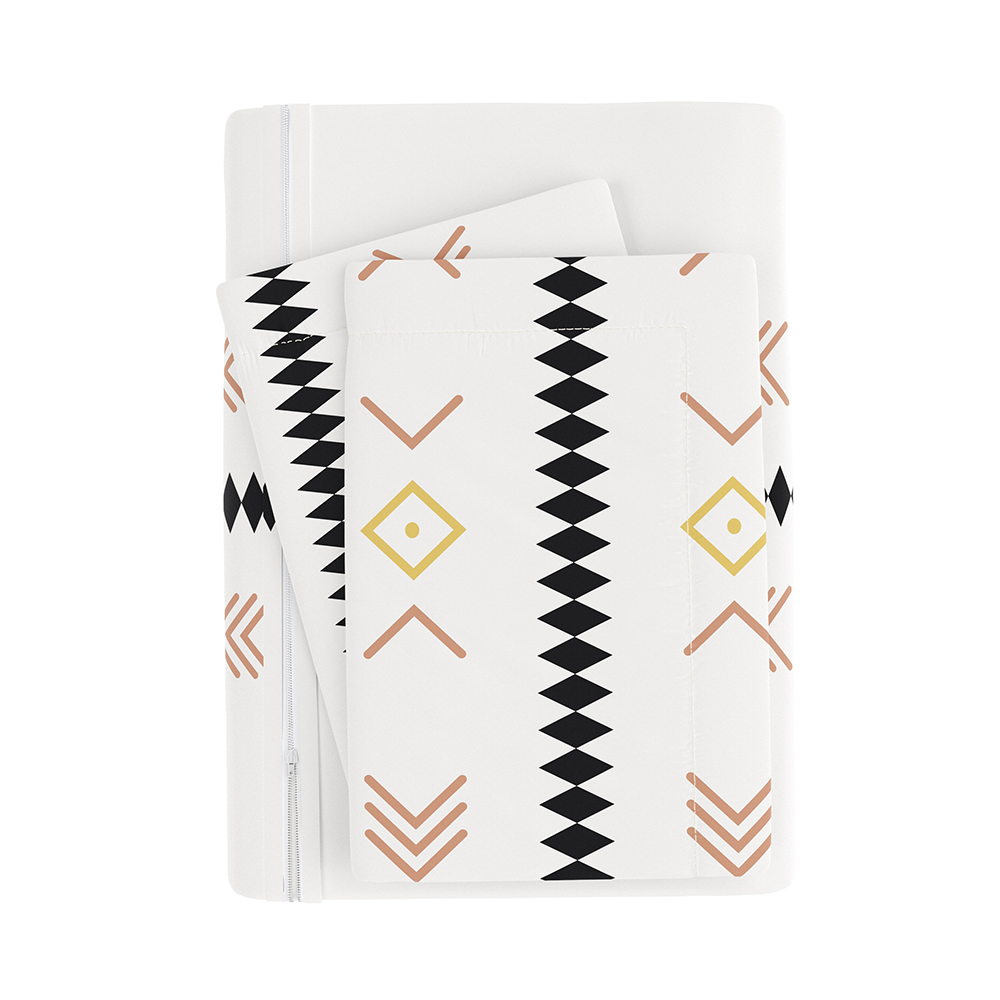Natural Geo Lines Pattern 3-Piece Duvet Cover Set - Linens and Hutch ...
