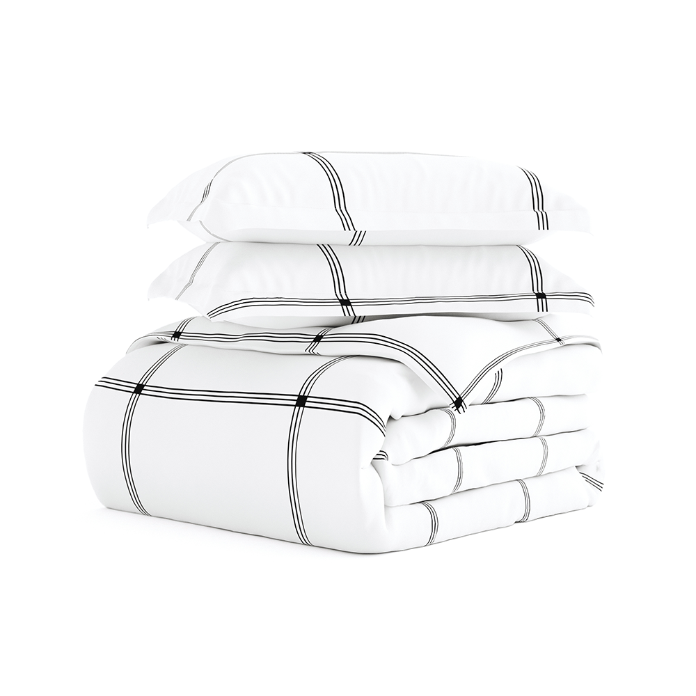 Grid Pattern 3-Piece Duvet Cover Set - Linens and Hutch – Linens And Hutch