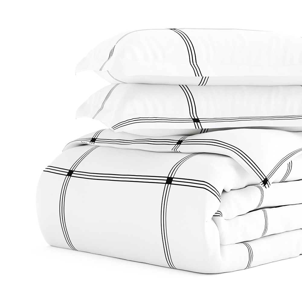 Grid Pattern 3-Piece Duvet Cover Set - Linens and Hutch – Linens And Hutch