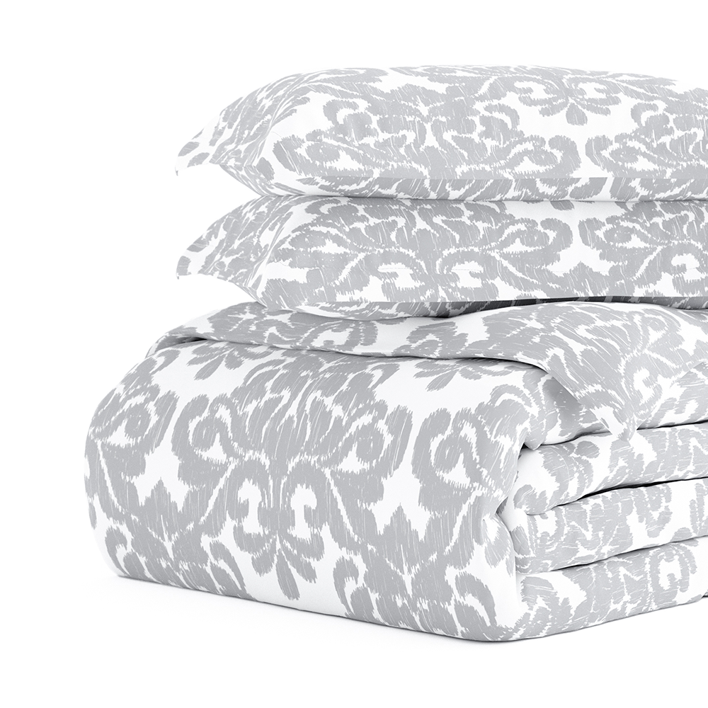 Soft Damask Pattern 3-Piece Duvet Cover Set – Linens And Hutch
