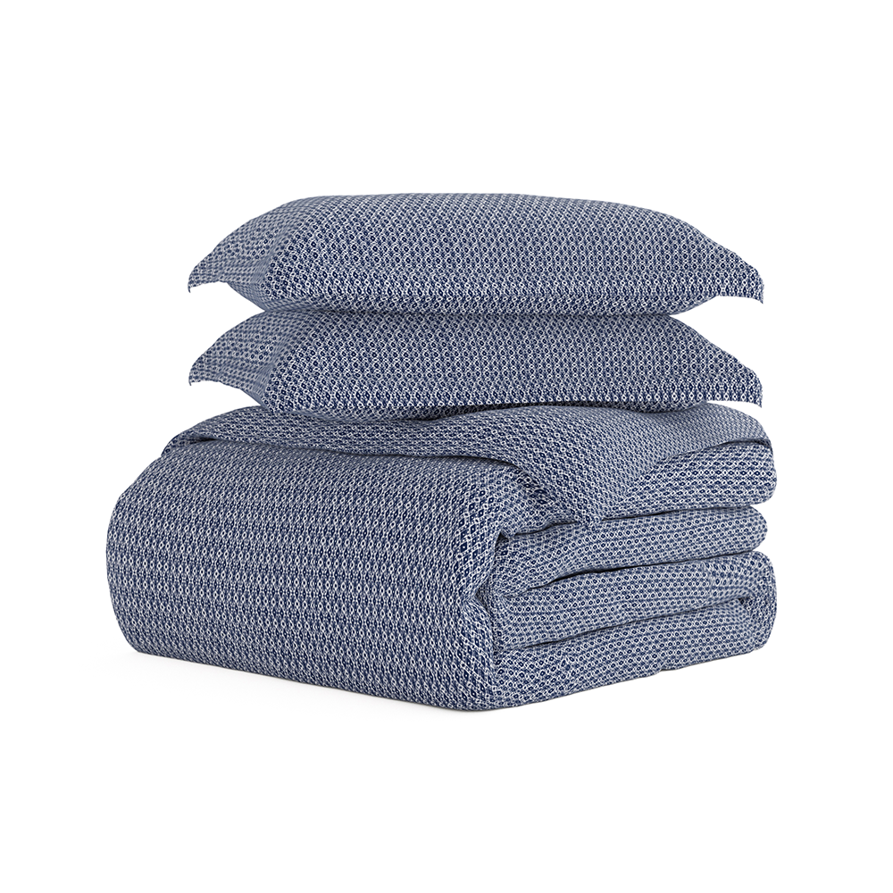 Blue Diamond Pattern 3-Piece Duvet Cover Set – Linens And Hutch