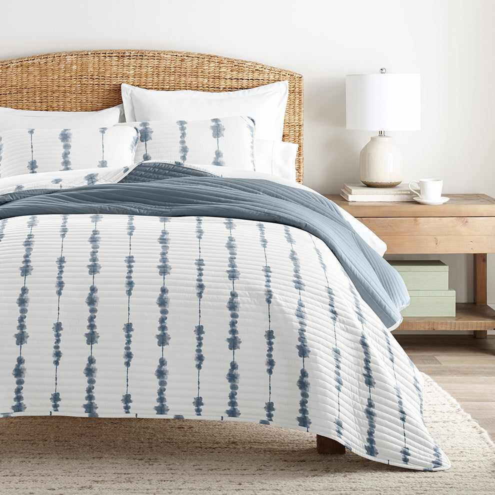 Shibori Reversible Quilted Coverlet Set – Linens And Hutch