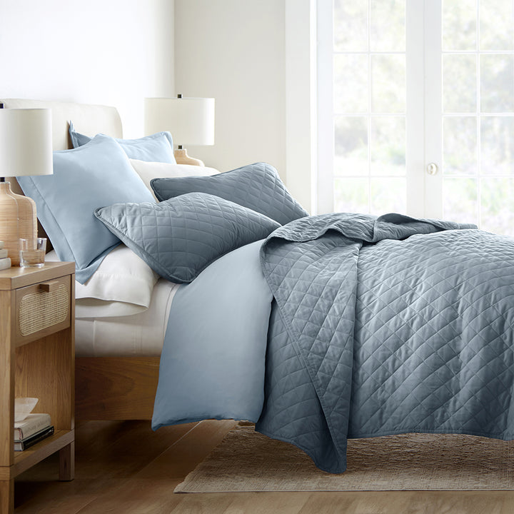 Solid Stitched Quilted Coverlet Sets – Linens And Hutch