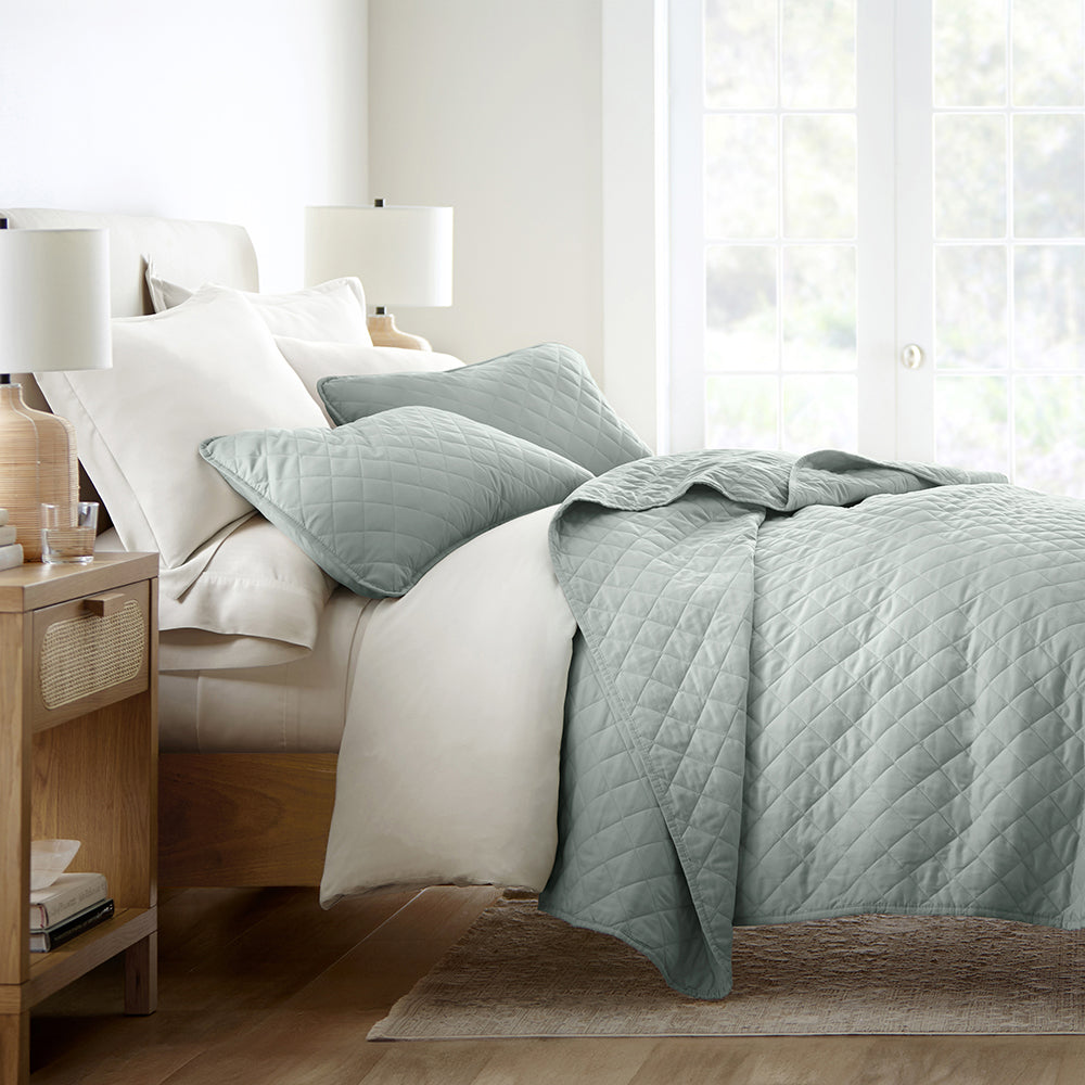 3-Piece Diamond Stitch Quilted Coverlet Set - Sale – Linens And Hutch