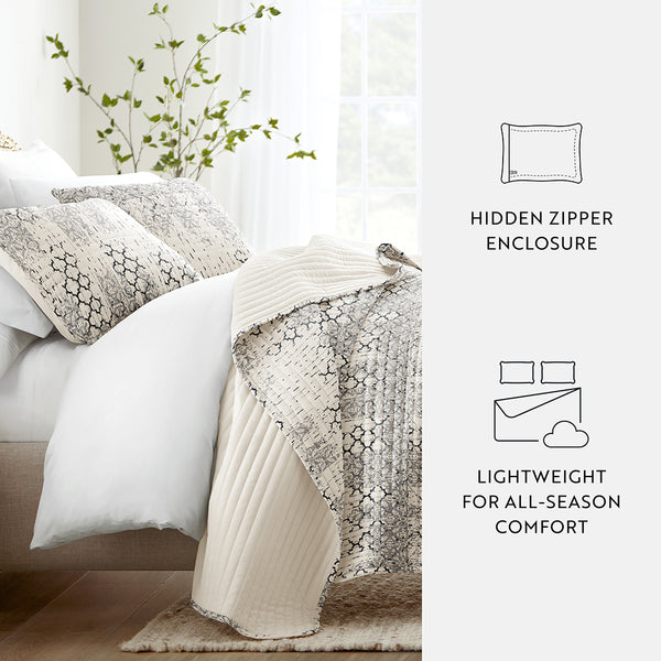 Distressed Aztec Reversible Quilted Coverlet Set – Linens And Hutch