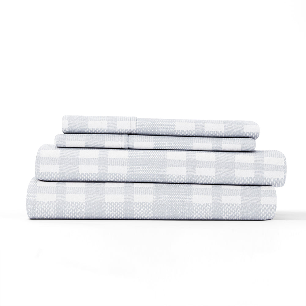Buy Woven 4-Piece Flannel Sheet Set (King), (Light Blue) | LINENS & HUTCH