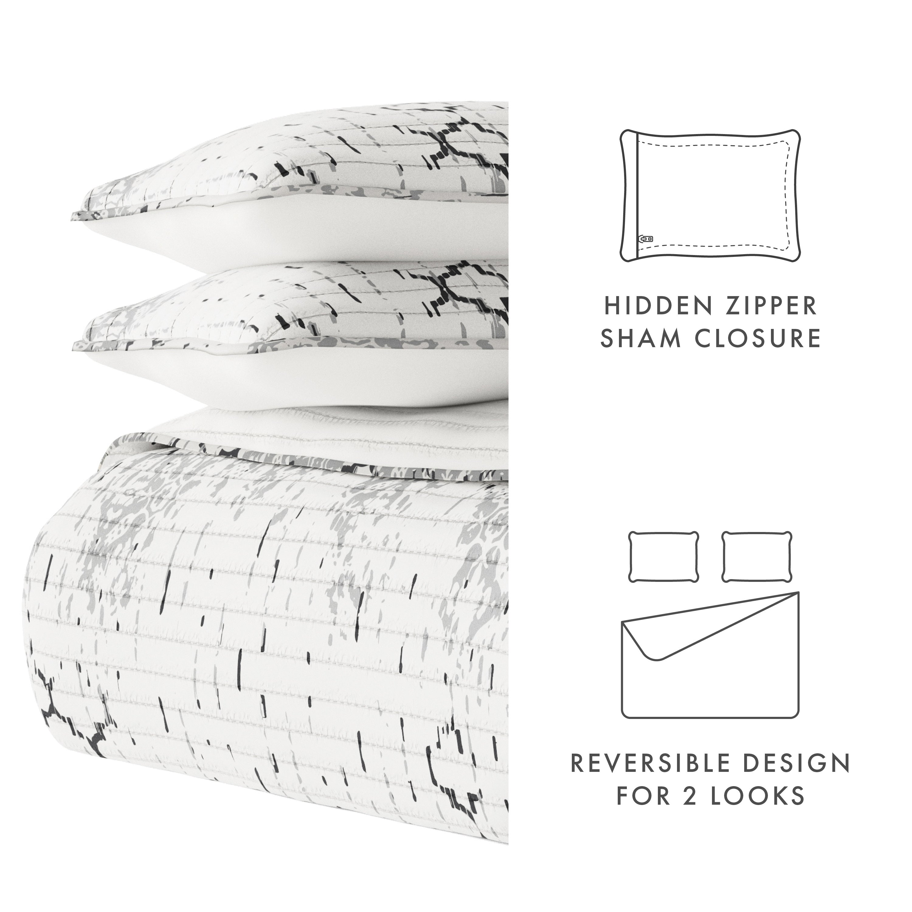 Buy Distressed Aztec Reversible Quilted Coverlet Set | LINENS & HUTCH