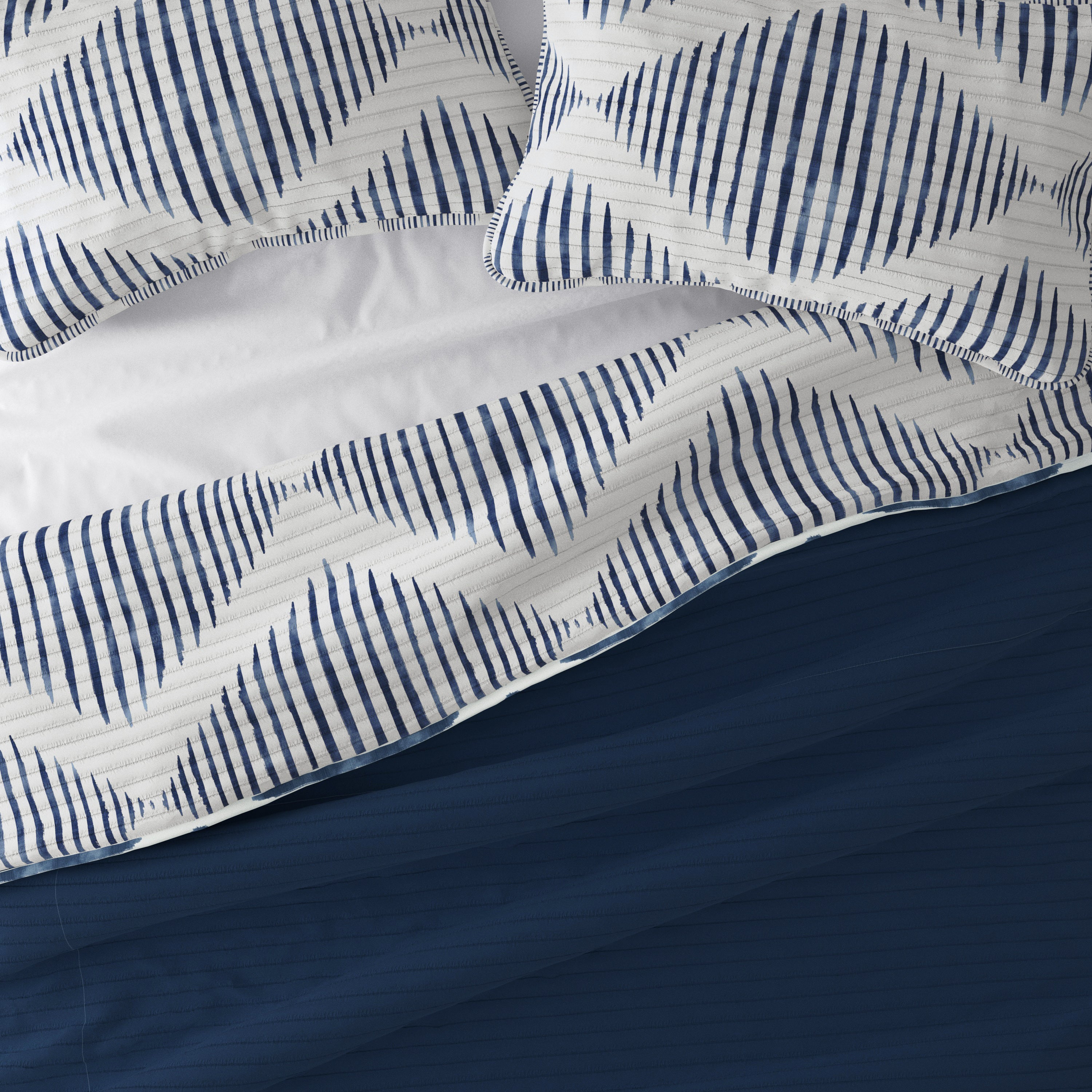 Buy Distressed Diamond Reversible Quilted Coverlet Set | LINENS & HUTCH