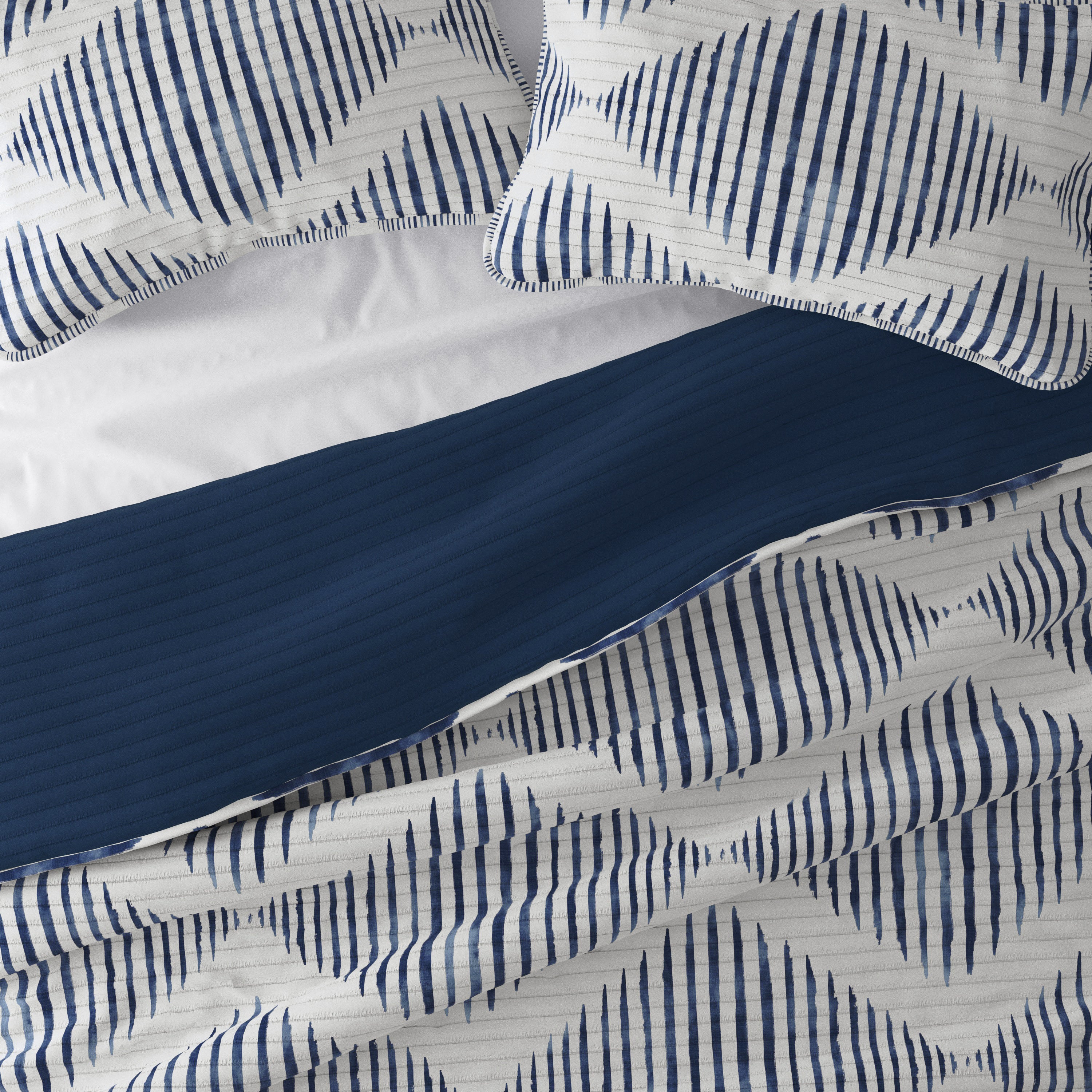 Buy Distressed Diamond Reversible Quilted Coverlet Set | LINENS & HUTCH