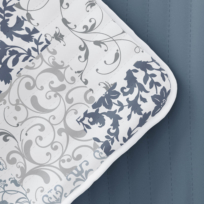 Buy Scrolled Patchwork Reversible Quilted Coverlet Set | LINENS & HUTCH