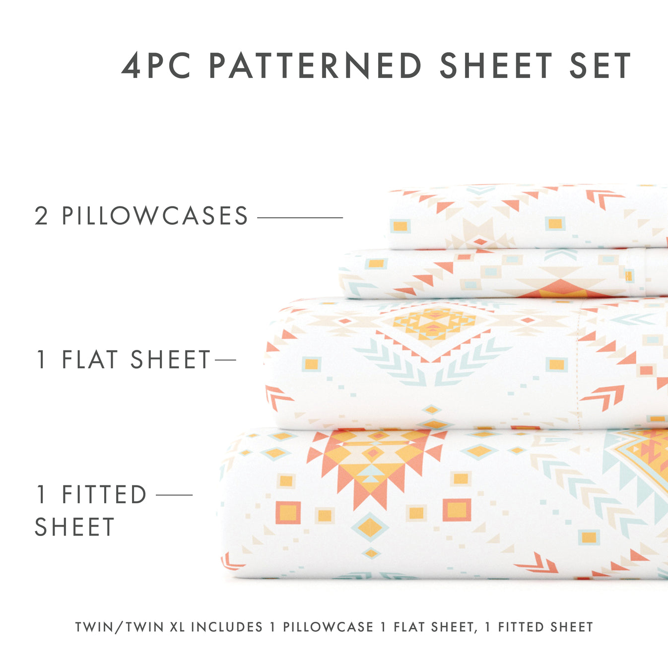Aztec Dreams Pattern 4-Piece Sheet Set – Linens And Hutch