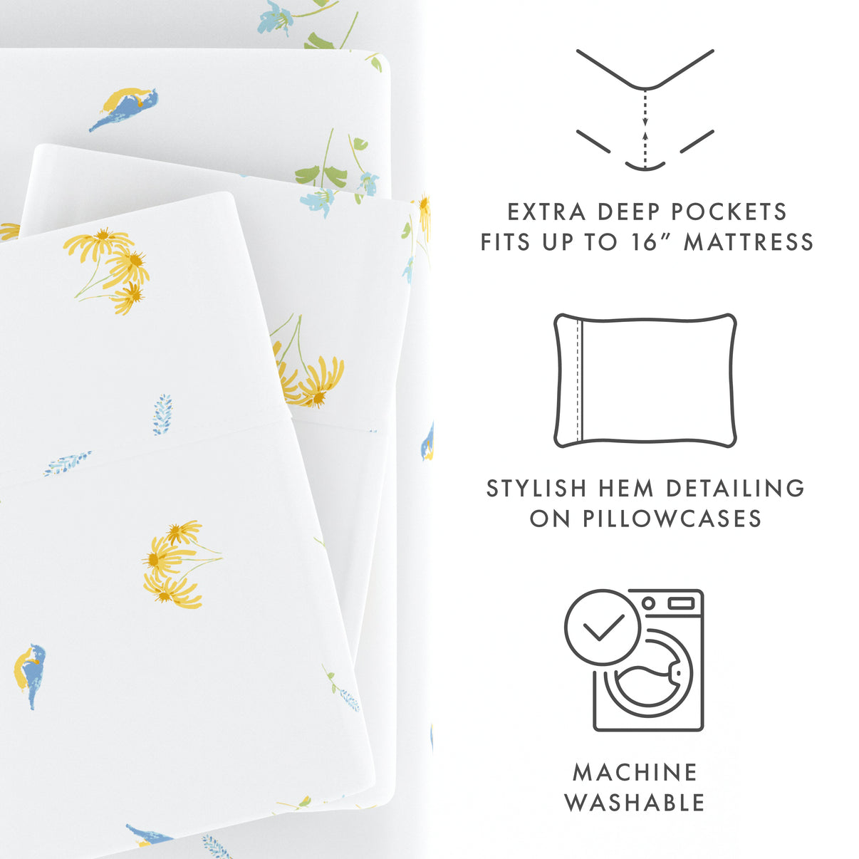 Bluebirds Pattern 4-Piece Sheet Set – Linens And Hutch