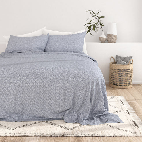 Chambray Style Pattern 4-Piece Sheet Set – Linens And Hutch
