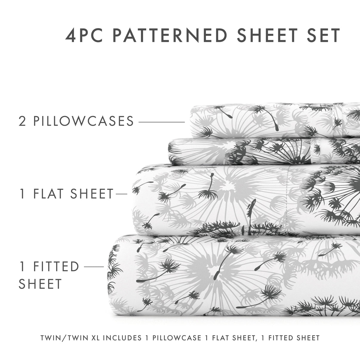 Make A Wish Patterned 4-Piece Sheet Set - Linens and Hutch – Linens And ...