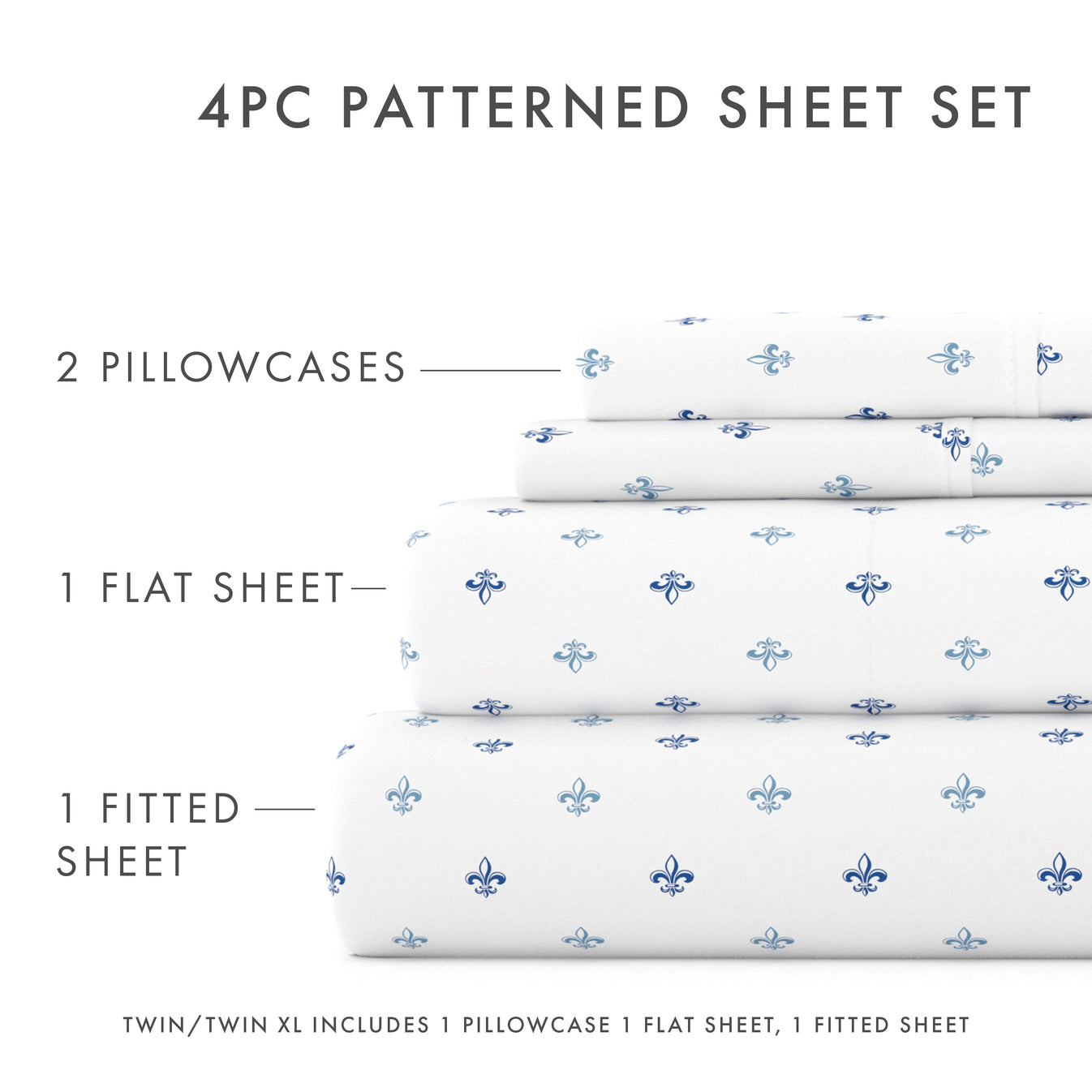Lily Pattern 4-Piece Sheet Set – Linens And Hutch