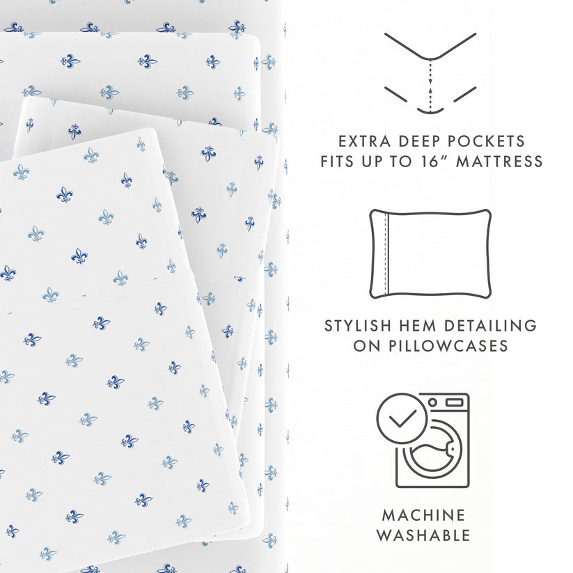 Lily Pattern 4-Piece Sheet Set – Linens And Hutch