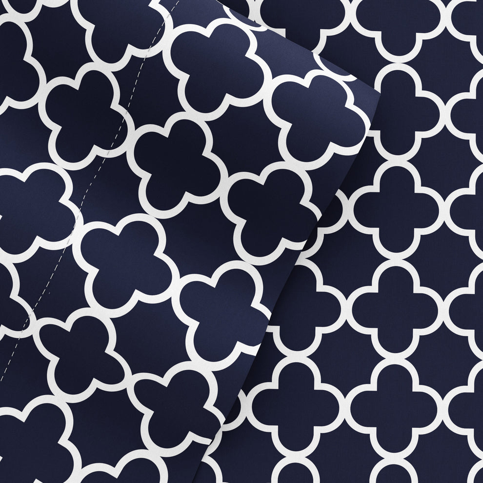 Quatrefoil Patterned 4-Piece Sheet Set - Linens and Hutch – Linens And ...