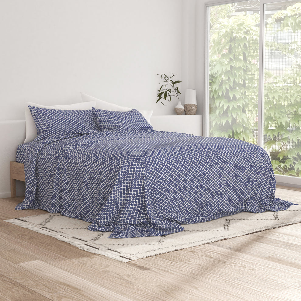 Quatrefoil Patterned 4-Piece Sheet Set - Linens and Hutch – Linens And ...