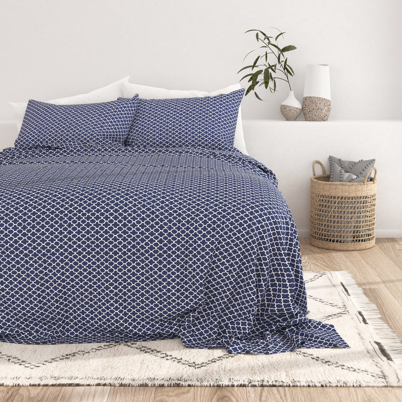 Quatrefoil Patterned 4-Piece Sheet Set - Linens and Hutch – Linens And ...